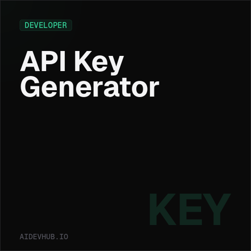 API Key Generator — Free Online Tool | AI Dev Hub